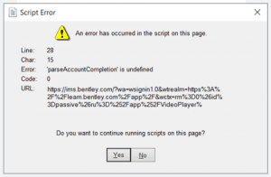Erreurs de script lors de la tentative d'ouverture de vidéos à partir de CONNECT Advisor - beCAD